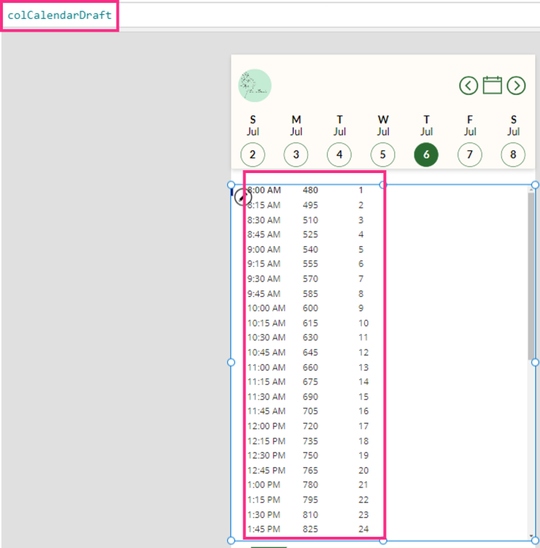 Building a Time-Based Calendar in Power Apps - Platforms of Power
