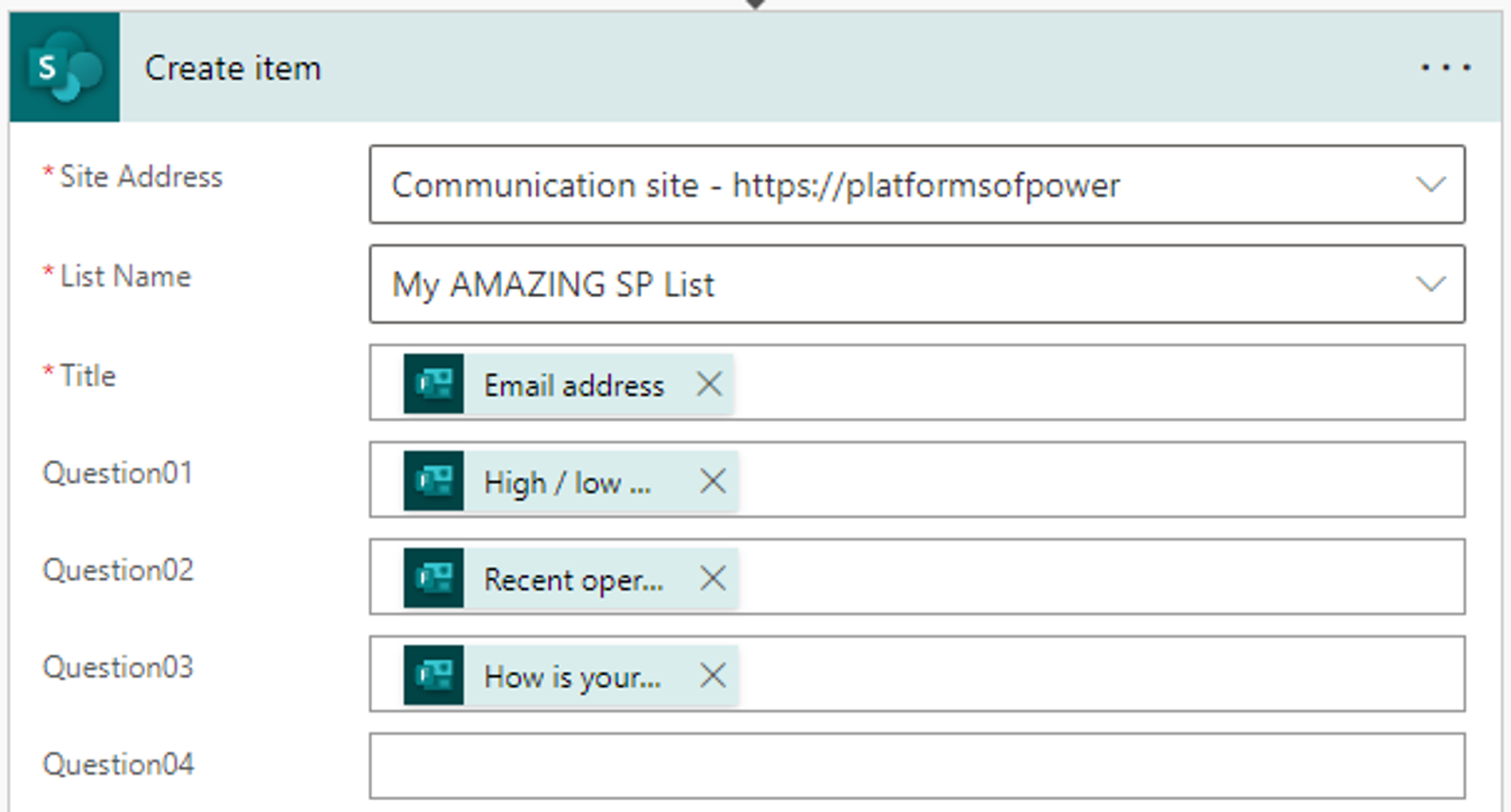 Saving a Microsoft Form Response with Power Automate - Platforms of Power