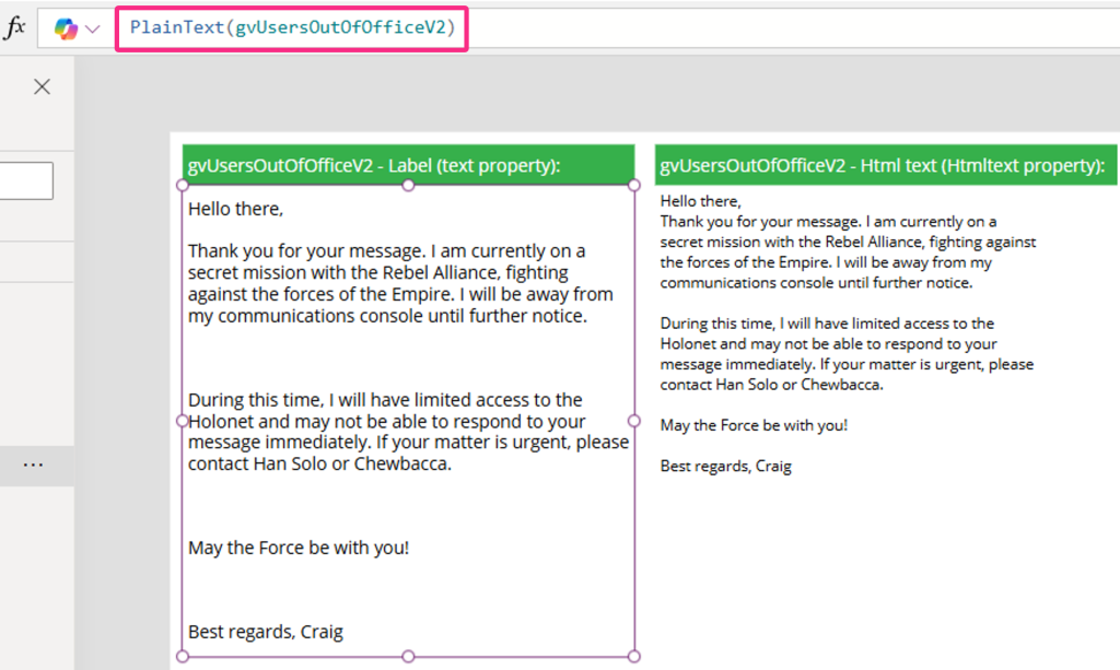 Retrieve a Users Out Of Office Message In Power Apps - Platforms of Power